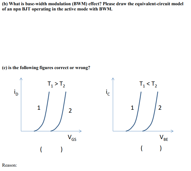 Solved (b) What is base-width modulation (BWM) effect? | Chegg.com