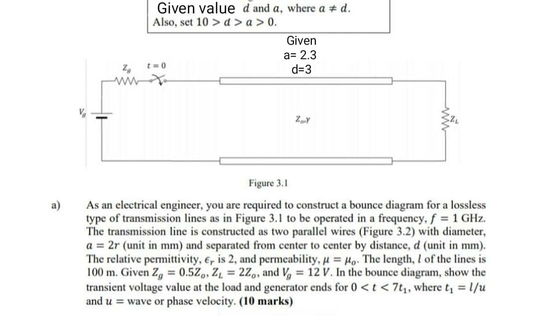 Solved Given value d and a, where a = d. Also, set 10 > > a | Chegg.com