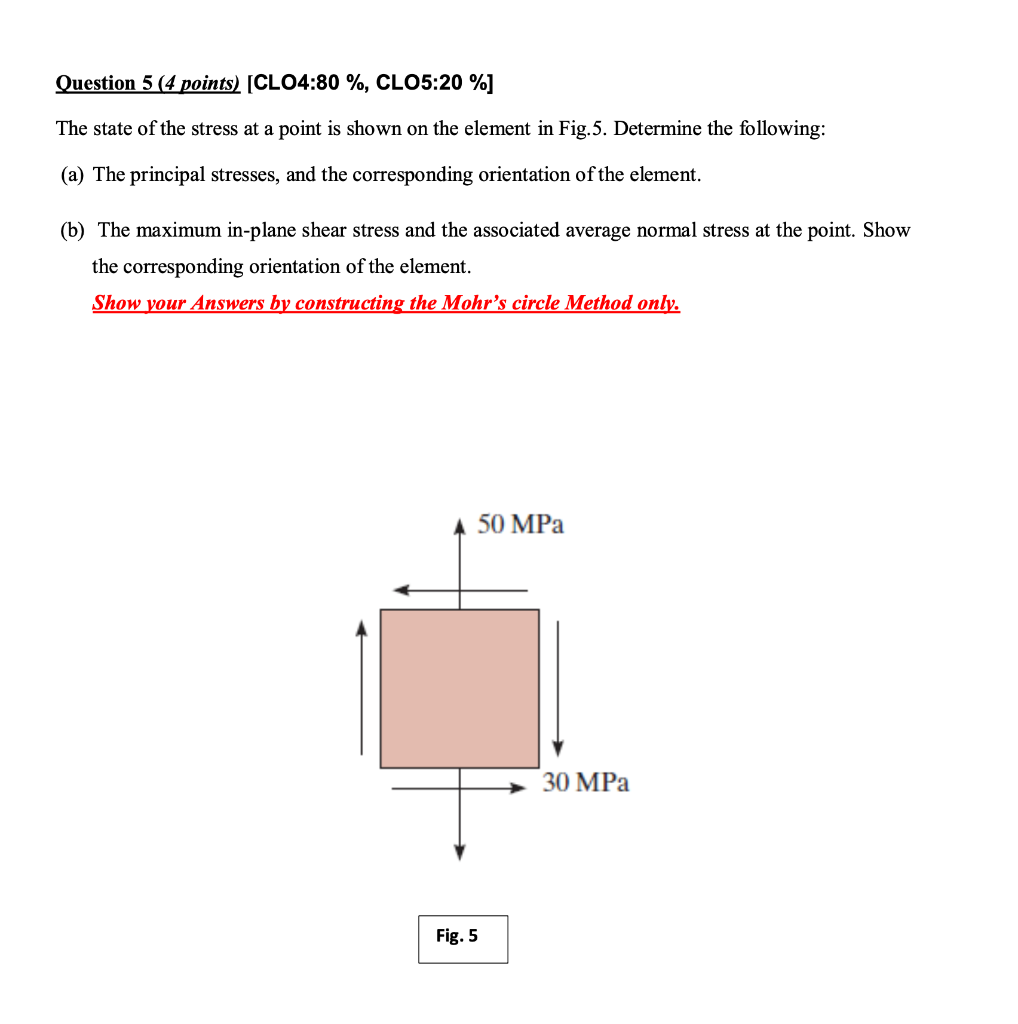 Solved Question 5 (4 points) [CLO4:80 %, CLO5:20 %] The | Chegg.com