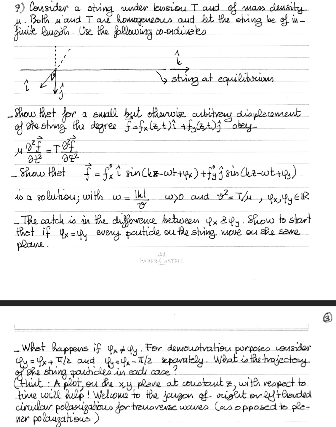 Solved Consider a string under tension T ﻿and of ﻿mass | Chegg.com