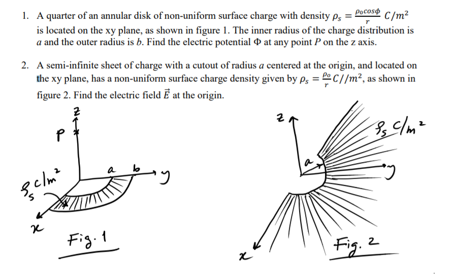 Solved 1. A quarter of an annular disk of non-uniform | Chegg.com