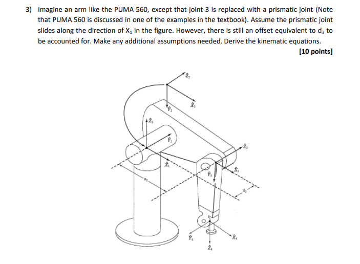Solved 3) Imagine an arm like the PUMA 560, except that | Chegg.com