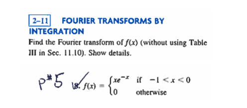 Solved 2-11 ﻿FOURIER TRANSFORMS BYINTEGRATIONFind the | Chegg.com