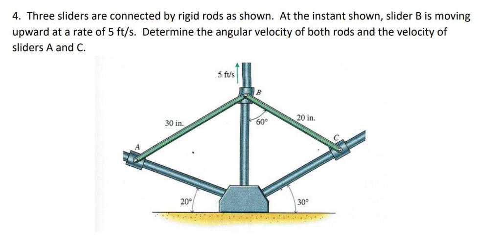 Solved 4. Three sliders are connected by rigid rods as | Chegg.com