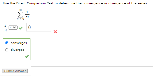 Solved Use the Direct Comparison Test to determine the | Chegg.com