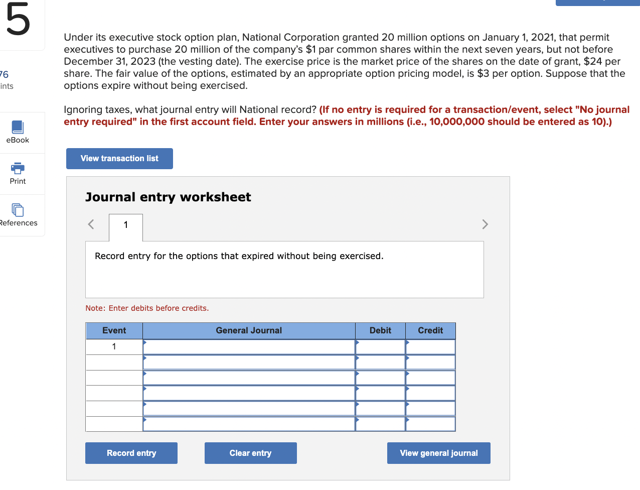 Solved Under its executive stock option plan, National | Chegg.com