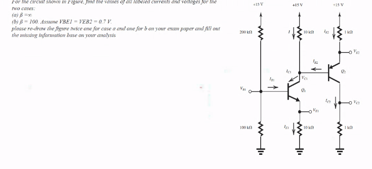 Solved +15V +15V +15 V For the circuit shown in Figure, find | Chegg.com