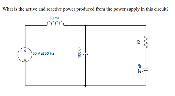 Solved What is the active and reactive power produced from | Chegg.com