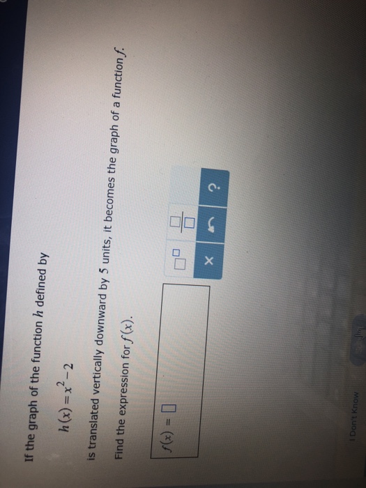 Solved If the graph of the function h defined by h(x)x2-2 is | Chegg.com
