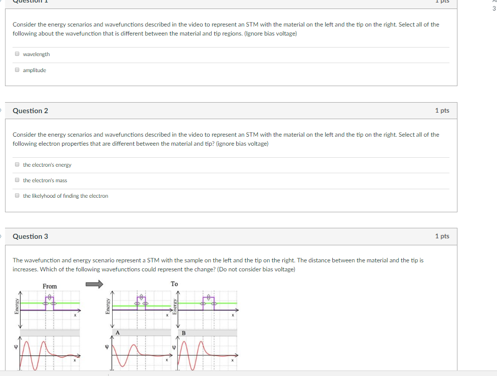 Solved Consider the energy scenarios and wavefunctions | Chegg.com