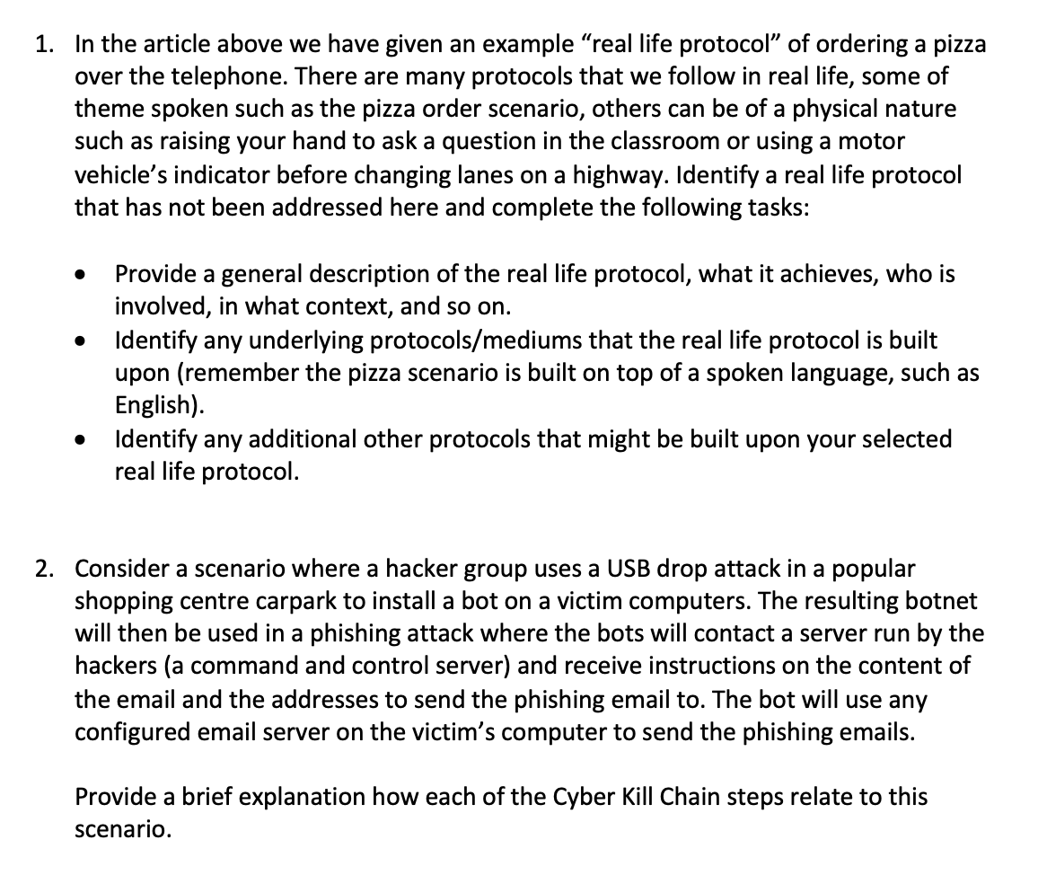 Solved 1. In the article above we have given an example | Chegg.com
