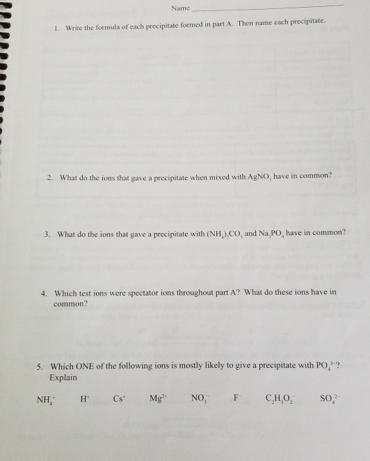 Solved Part A 1. Place 9 clean small test tubes in a test | Chegg.com