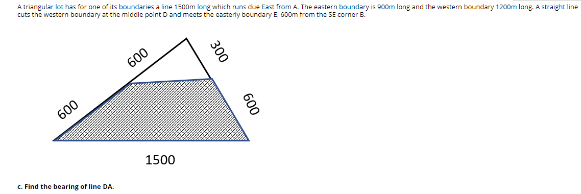 Solved A triangular lot has for one of its boundaries a line | Chegg.com