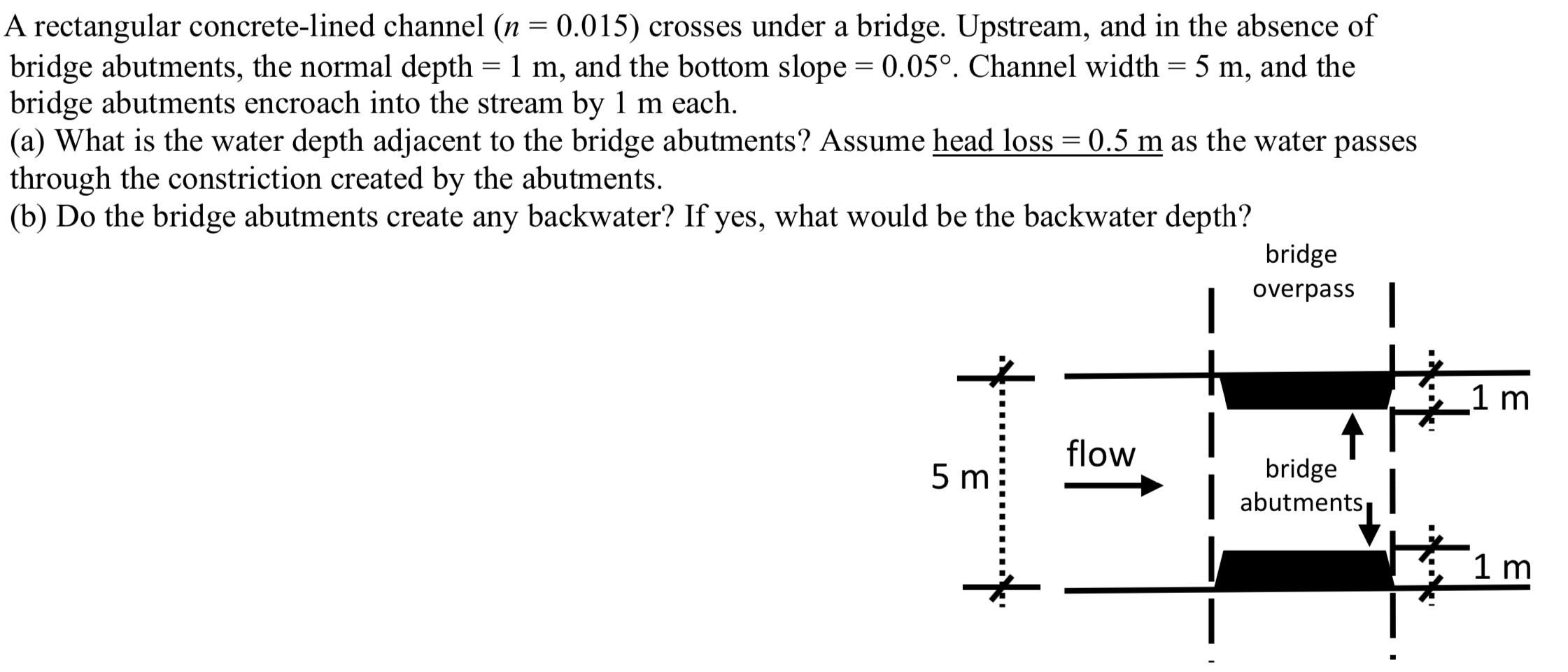 Solved A rectangular concrete-lined channel (n = 0.015) | Chegg.com