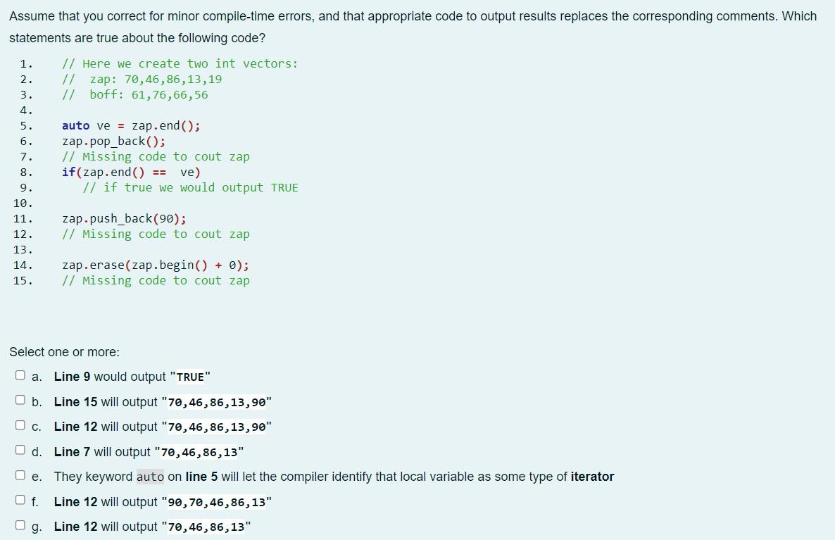 Solved Assume that you correct for minor compile-time | Chegg.com
