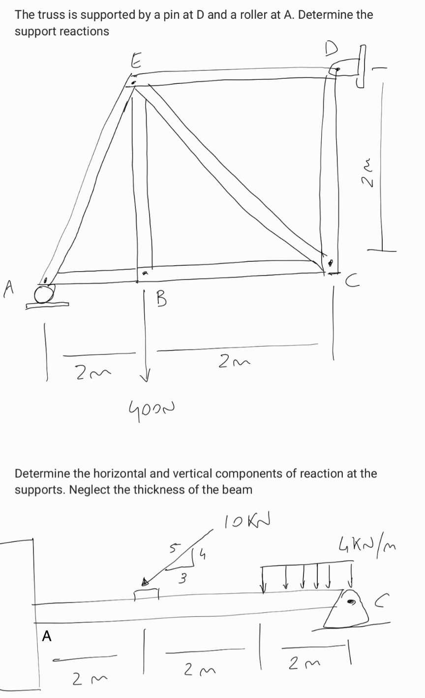 Solved The truss is supported by a pin at D and a roller at | Chegg.com