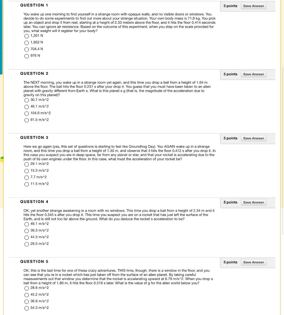 Solved QUESTION 1 You wake up one morning to find yourself | Chegg.com