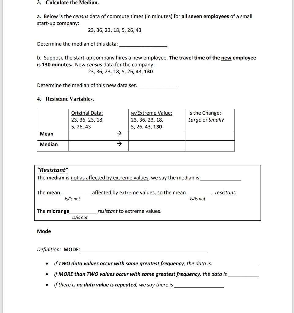 Solved Measures of the Center (2.5,2.6) 1. Common choices | Chegg.com