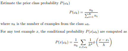 Parzen window method on Penguins dataset (use all | Chegg.com