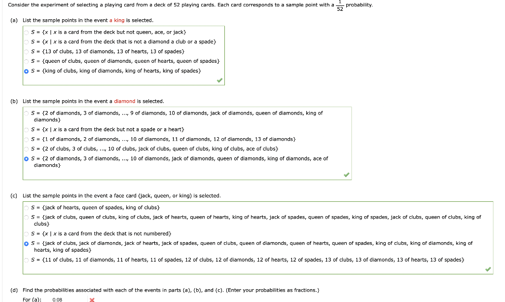 Solved Consider the experiment of selecting a playing card | Chegg.com