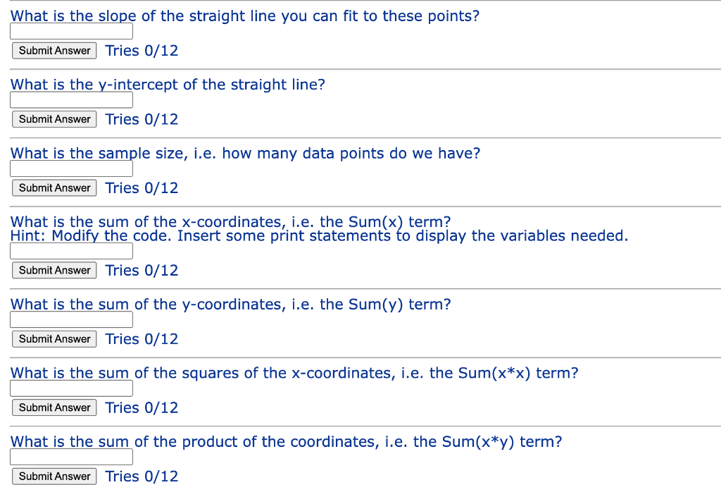 Solved 표 If you have a set of data points in the Cartesian | Chegg.com
