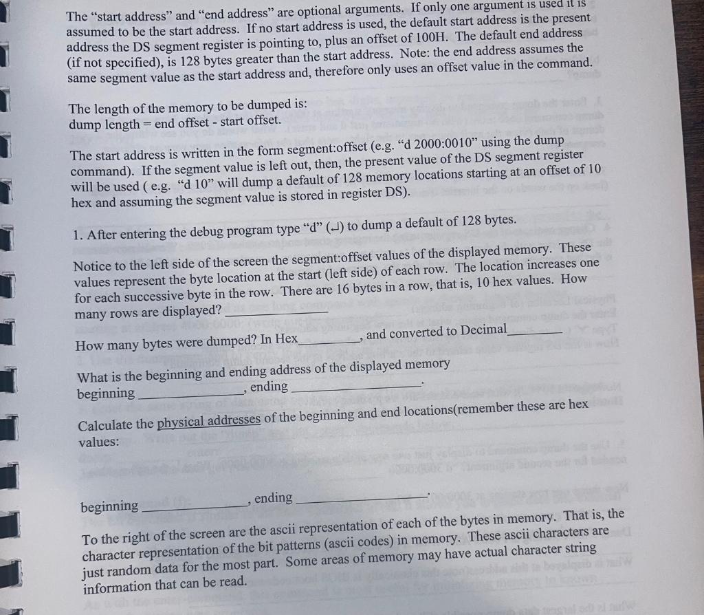 Solved address the DS segment register is pointing to, plus | Chegg.com