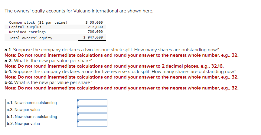 Solved The owners' equity accounts for Vulcano International | Chegg.com