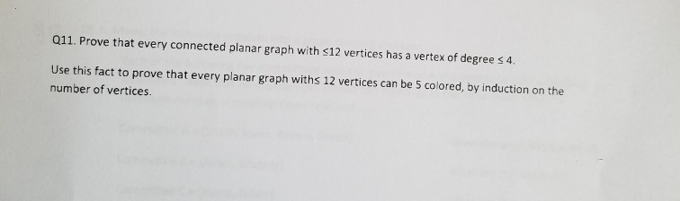 Solved Q11. Prove that every connected planar graph with s12 | Chegg.com