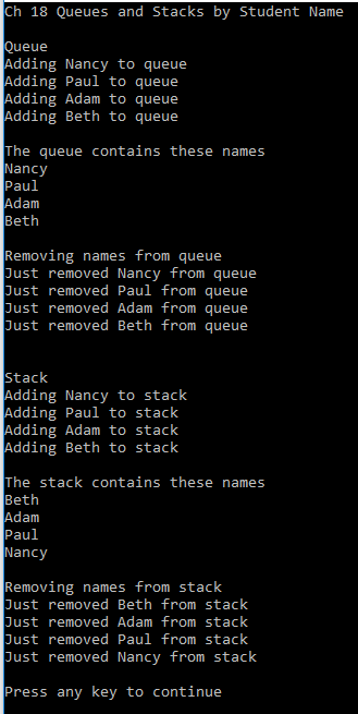 Solved written in c# please :) Stacks and Queues are data | Chegg.com