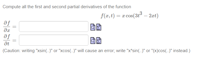 Solved Compute all the first and second partial derivatives | Chegg.com