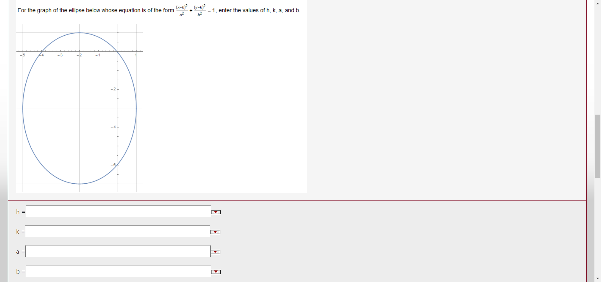 Solved For the graph of the ellipse below whose equation is | Chegg.com