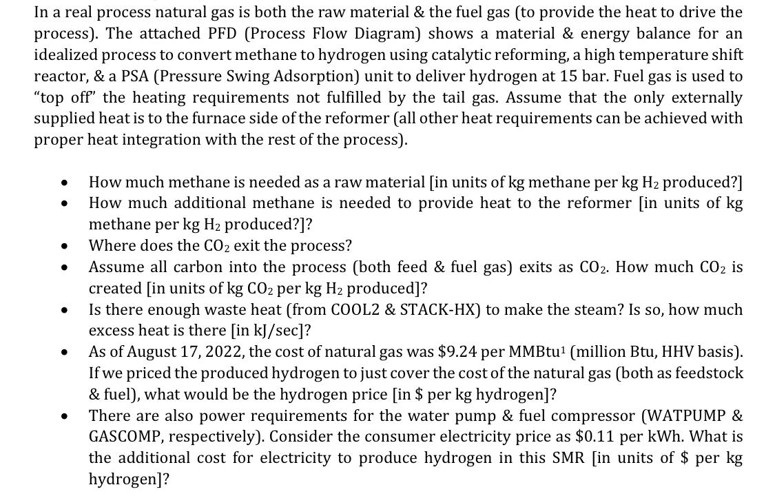 Solved In a real process natural gas is both the raw | Chegg.com