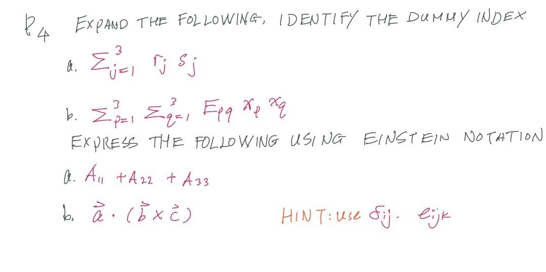 Solved & 4 ExpAND THE FOLLOWING, IDENTIFY THE DUMMY INDEX Q | Chegg.com