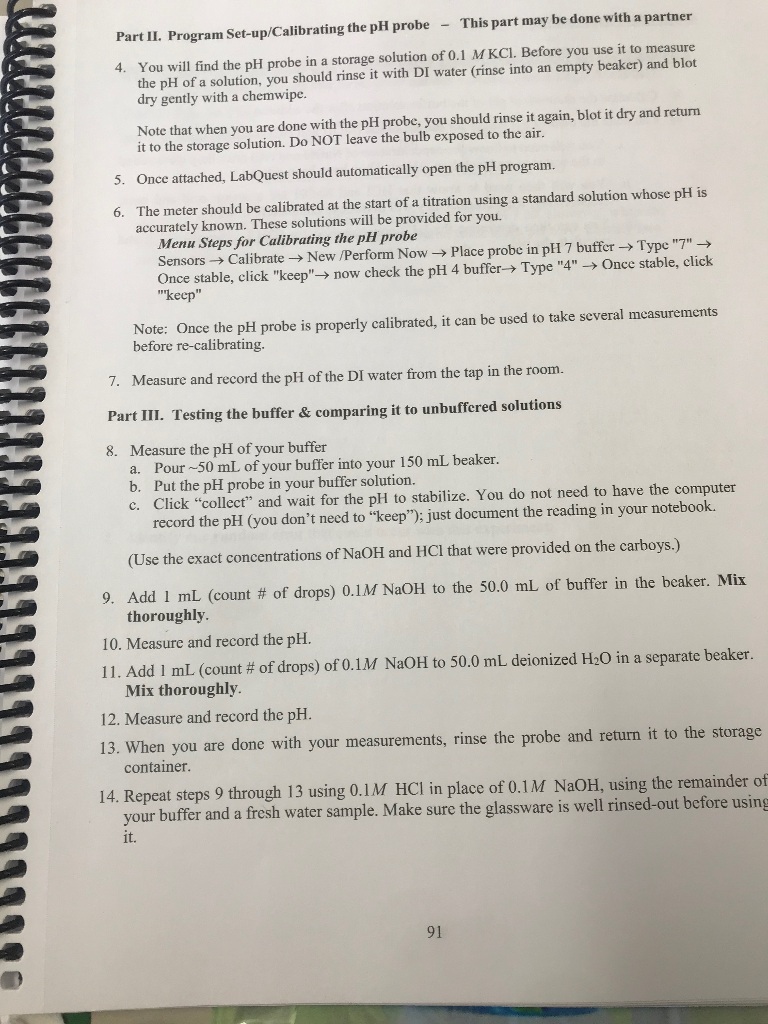 Experiment 10 Comparison of Buffered and Unbuffered | Chegg.com