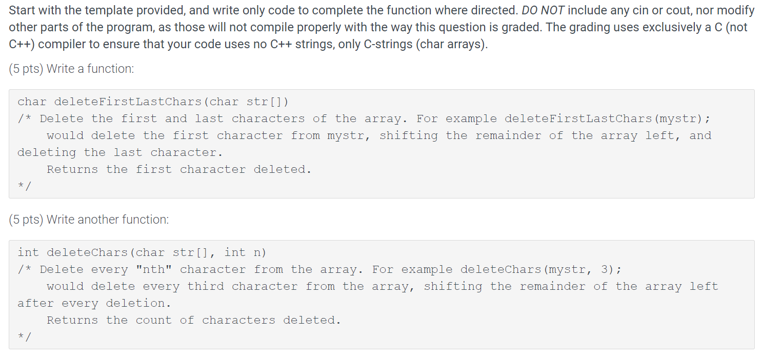 Solved Start with the template provided, and write only code | Chegg.com