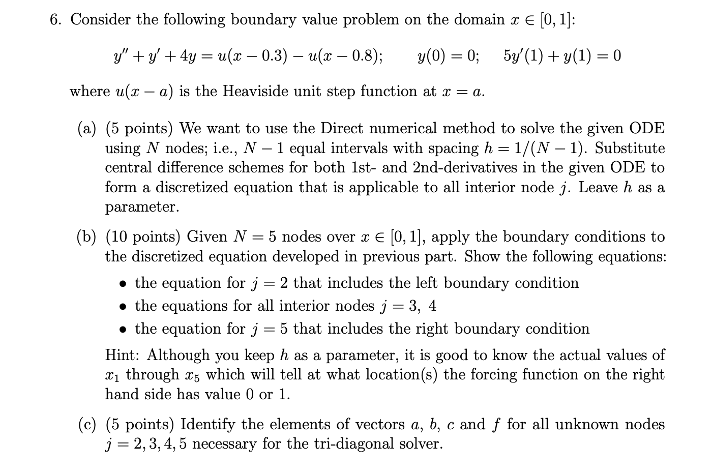 Solved 6. Consider the following boundary value problem on | Chegg.com