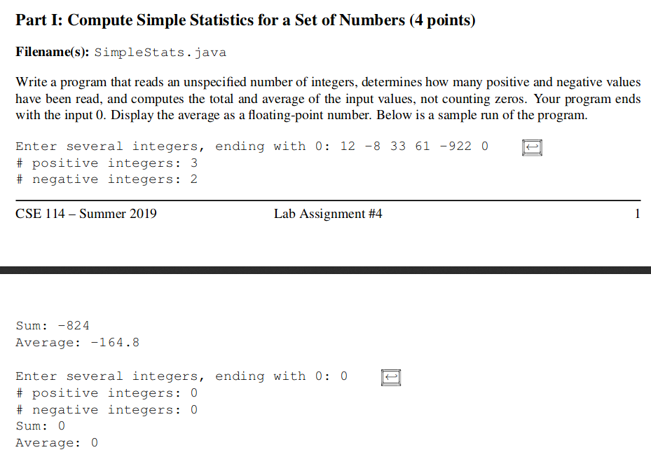 Solved Part I: Compute Simple Statistics for a Set of | Chegg.com