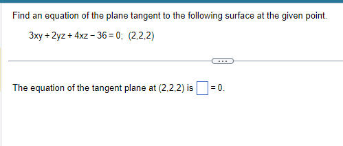 Solved Find an equation of the plane tangent to the | Chegg.com