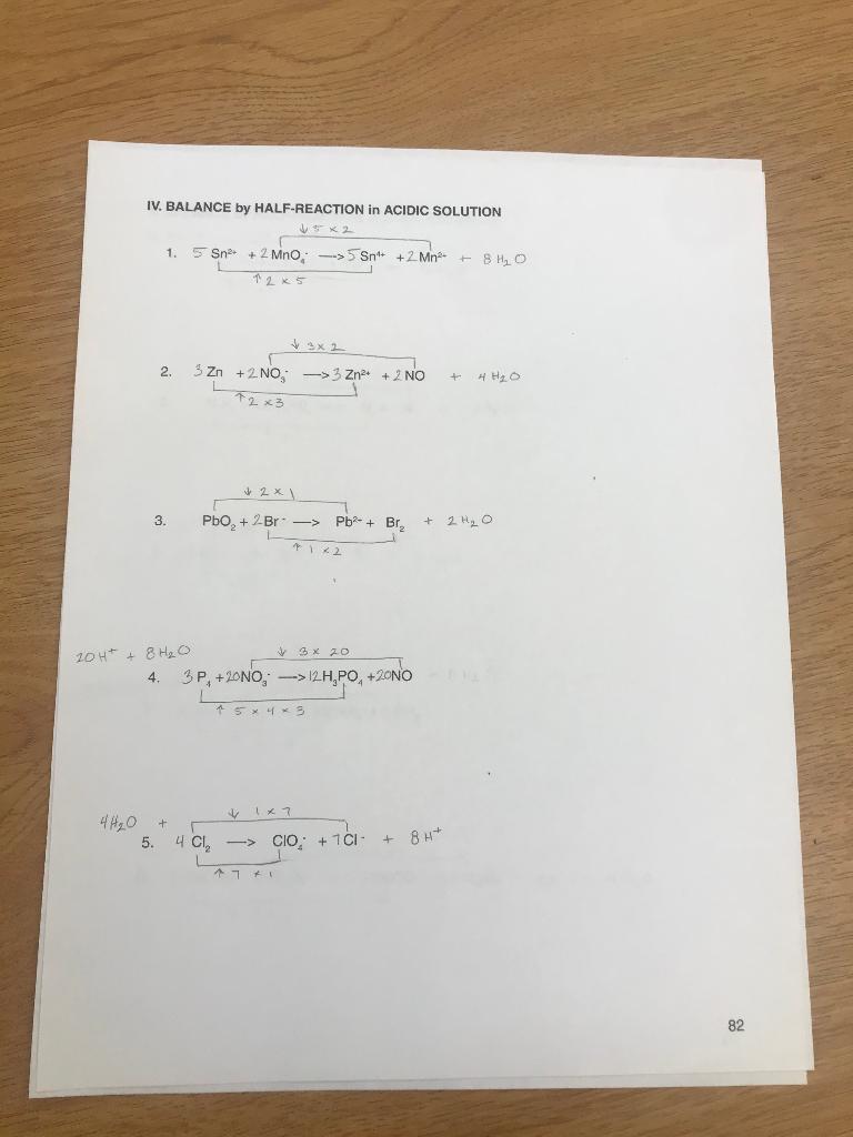 Solved Name CHEMISTRY 1120 LAB PROBLEM SET - REDOX EQUATIONS | Chegg.com