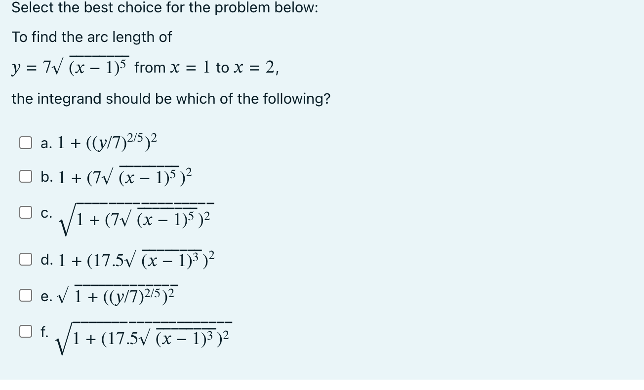 Solved Select the best choice for the problem below:To find | Chegg.com