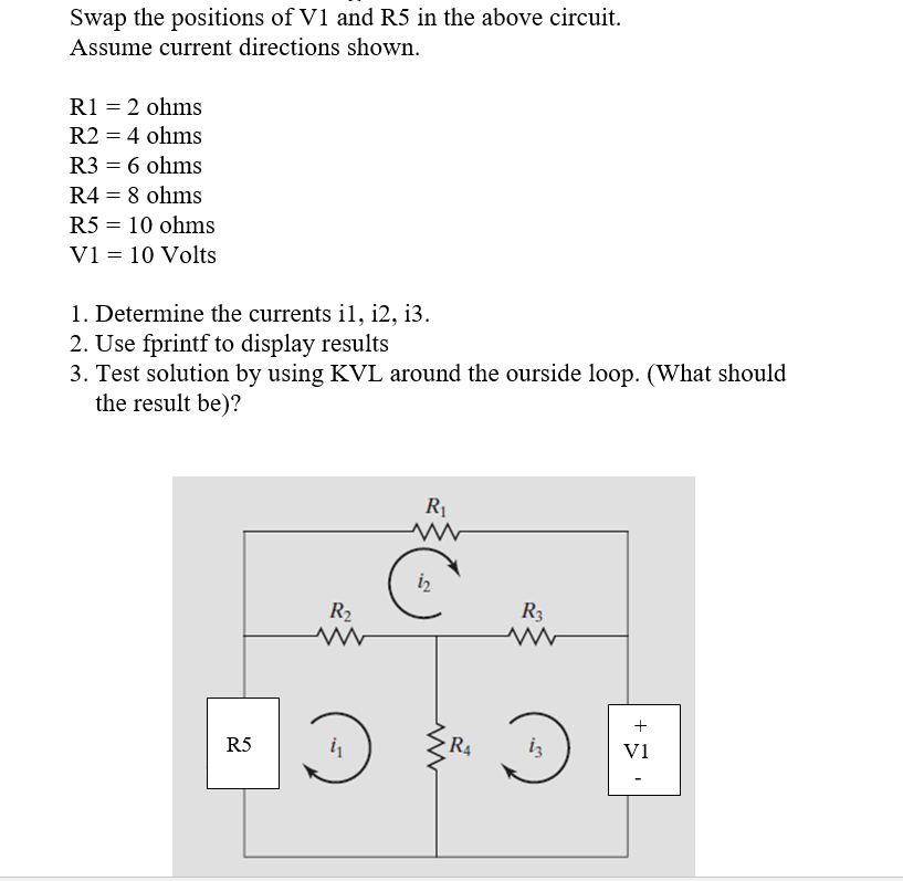 Solved Swap the positions of V1 and R5 in the above circuit. | Chegg.com