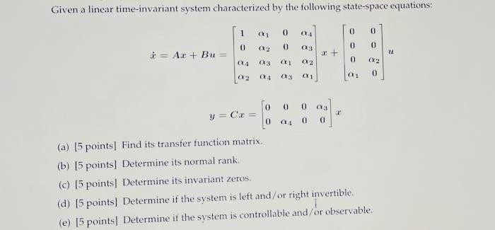 Solved Given a linear time-invariant system characterized by | Chegg.com