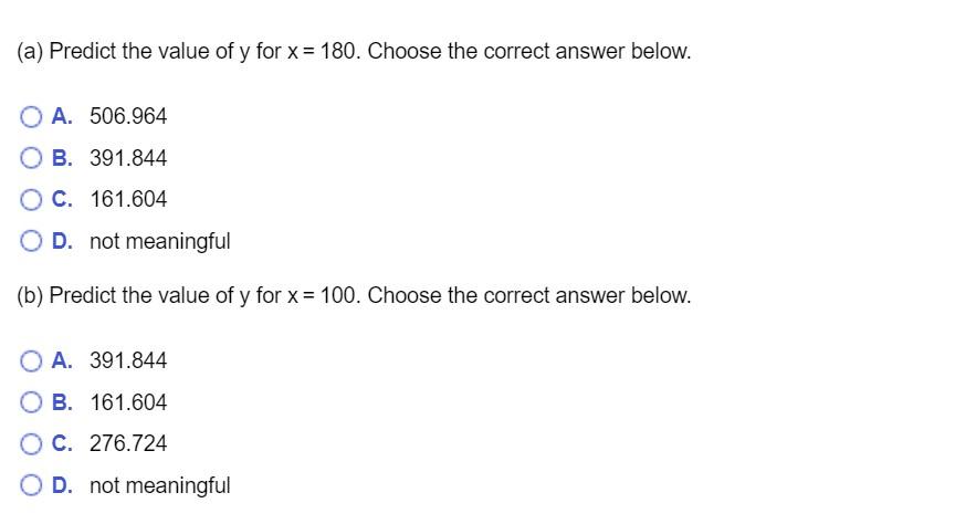(a) x=180 calories (b) x=100 calories (c) x=140 | Chegg.com