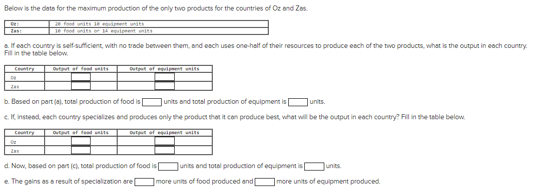 Solved Below is the data for the maximum production of the | Chegg.com
