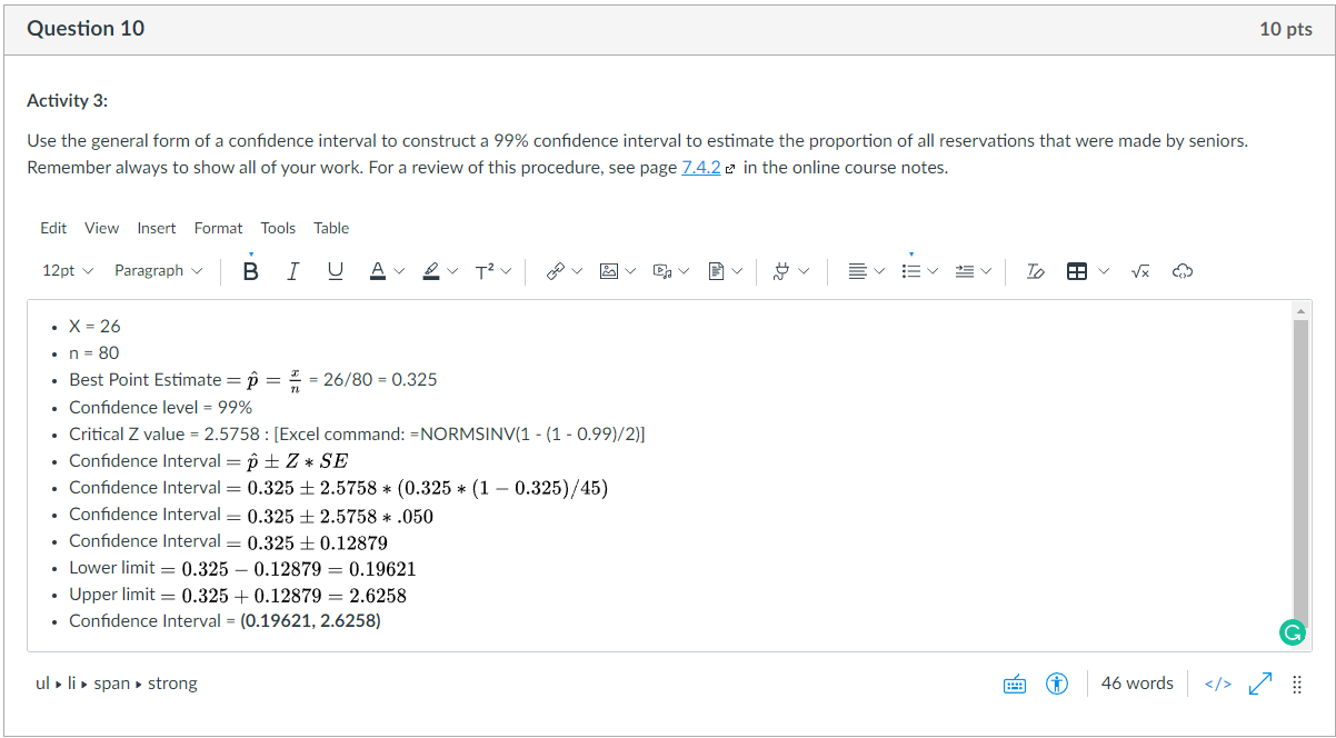 Solved for a single proportion given Count = 26 and Sample | Chegg.com