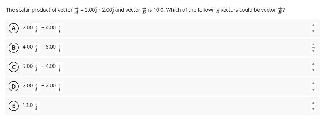 Solved code class="asciimath">The scalar product of vector | Chegg.com