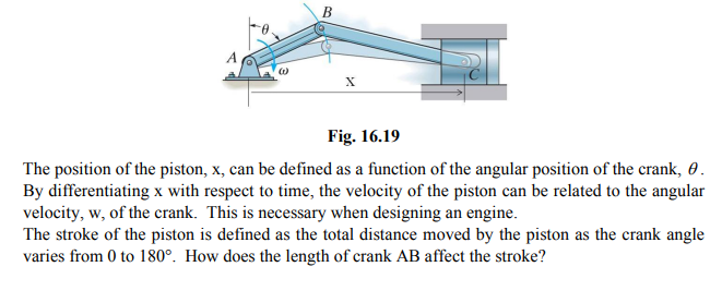 Solved The position of the piston, x, can be defined as a | Chegg.com