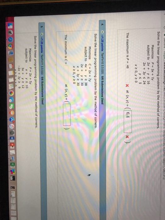 Solved Solve The Linear Programming Problem By The Method Of