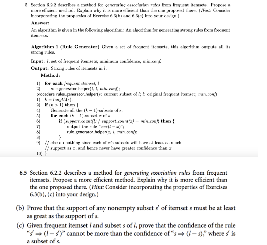 Solved 5. Section 6.2.2 describes a method for generating | Chegg.com