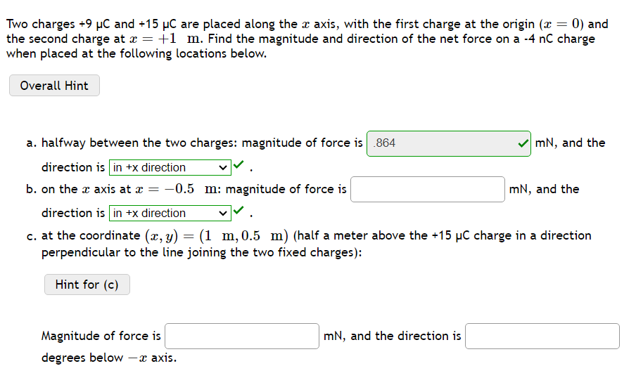 Solved Two charges +9μC and +15μC are placed along the x | Chegg.com